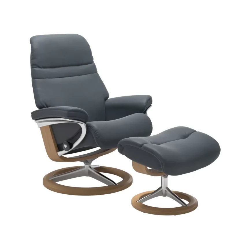 Stressless Sunrise Recliner Signature Base with Footstool | Easyliving